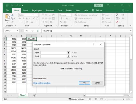 how to tell if two cells in excel contain the same value