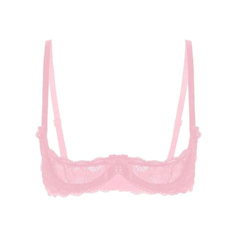 Renvena Womens Sheer Lace Lingerie Push Up Underwired Shelf Bra 1 4