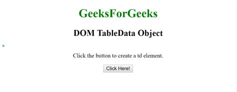 html dom tabledata object geeksforgeeks