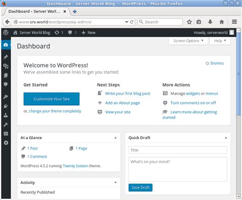 ubuntu 16 04 lts apache2 blog system wordpress