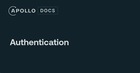 authentication apollo graphql docs
