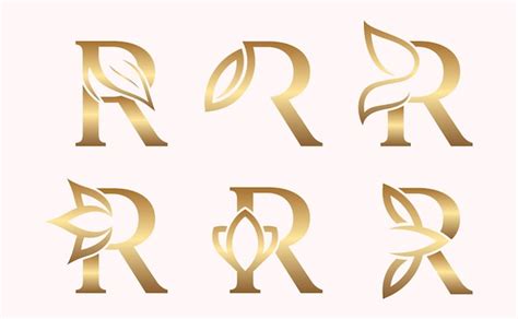 Conjunto De Monogramas Del Logotipo De Belleza De La Marca R De La