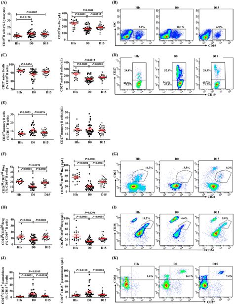 High Levels Of Cd27⁺cd38⁺ Plasmablasts And Low Levels Of Cd24hicd27hi