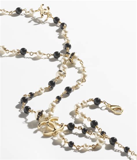 Long Necklace Metal Resin Imitation Pearls And Glass Pearls Gold