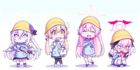 Safebooru 4girls Angel Wings Assault Rifle Azusa Blue Archive Bag