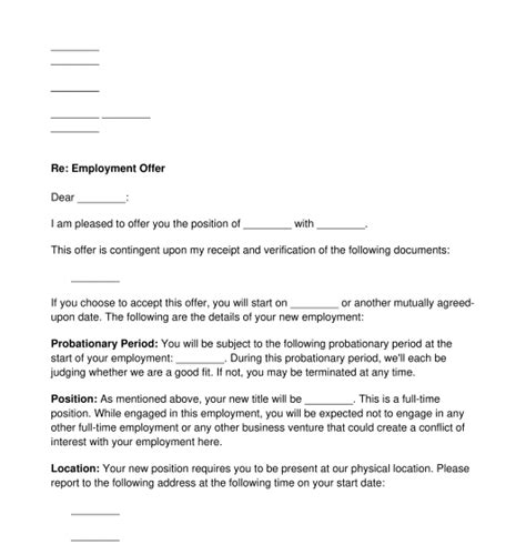 Employee Offer Letter Free Template Word And Pdf