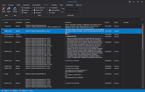 track sql server instance activities in the sql manage instance software