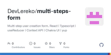 github devlereko multi steps form multi step user creation form