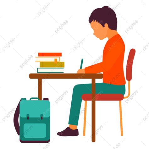 宿題のために書くかわいい学校の子供イラスト画像とpngフリー素材透過の無料ダウンロード Pngtree