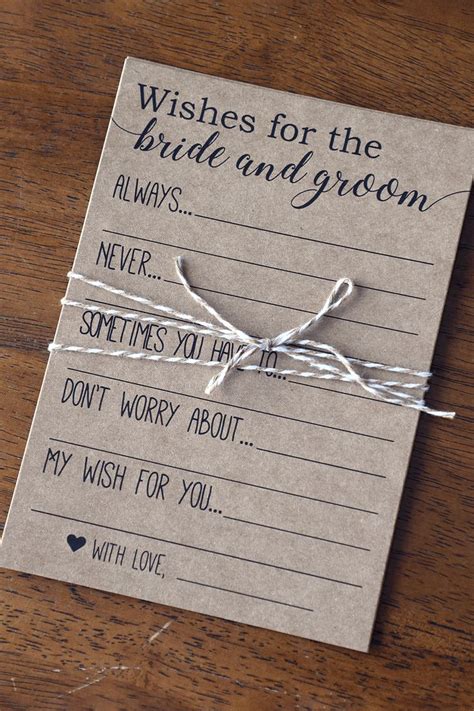 Wishes For The Bride And Groom Advice For The Bride And Etsy
