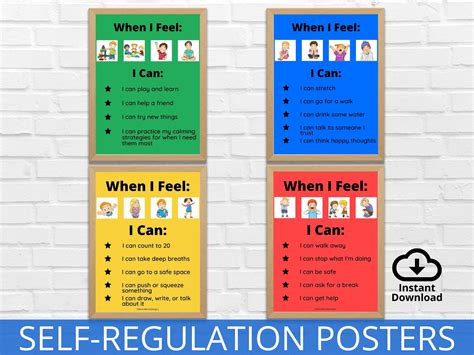 Self Regulation Flashcards And Posters Bundle Autism Support Zones