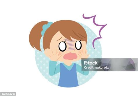 Mädchen Ausdruck Und Emotionen Illust Bedeutet Schock Und Blass Stock