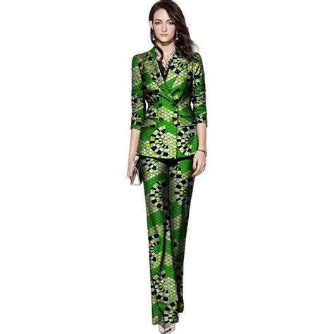 Buy Fashion African Print Women Pant Suits Festive