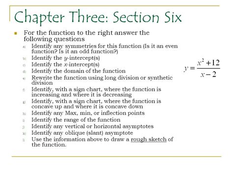 Chapter Three Section Six A Summary Of Curve Sketching Ppt Download