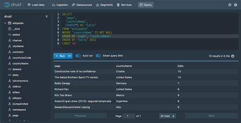 tutorial querying data · apache druid