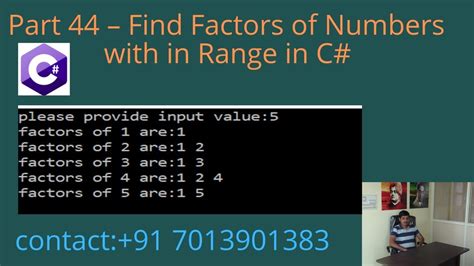 find factors of numbers with in range in c part 44