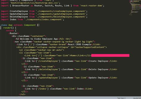 a simple employee management application using reactjs framework
