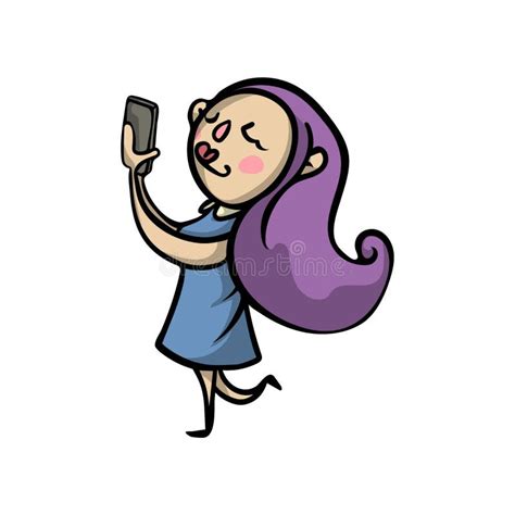 Cartoon Cute Girl Take Selfie Stock Illustrations – 423 Cartoon Cute