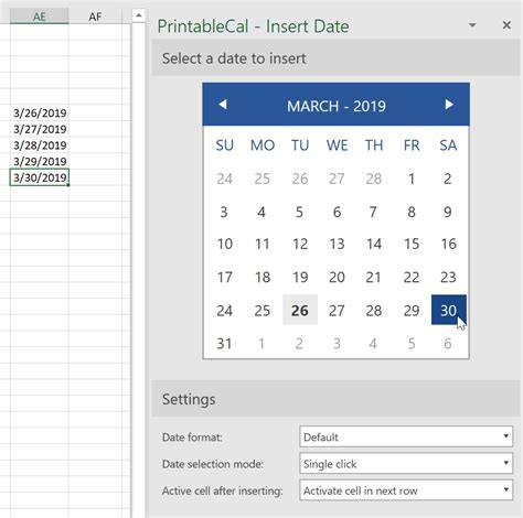 excel 2020 date picker calendar template 2023