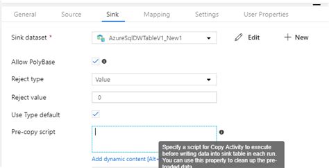 azure data factory enable polybase stack overflow
