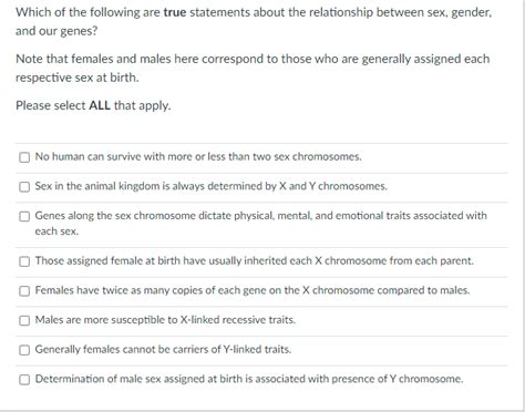 Solved Which Of The Following Are True Statements About The