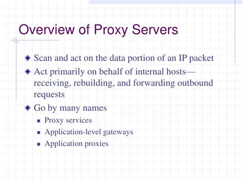 Ppt Working With Proxy Servers And Application Level Firewalls