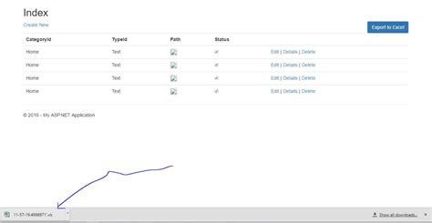 export data through excel sheet in mvc mvc arena asp