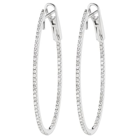 diamond hoop earrings in 18k rose gold at 1stdibs