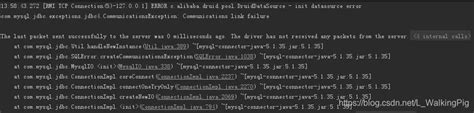 error c alibaba druid pool druiddatasource init datasource error 运行代码