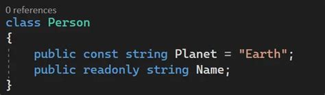 difference between readonly and constant in c