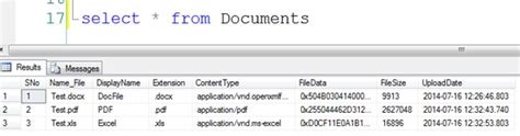 how to save pdf word and excel files into the database
