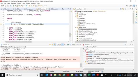 compiler tms320f28388d unable to resolve the linker issues c2000