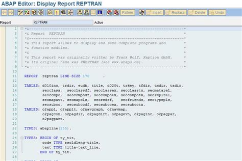 learn abap programming program to download abap programs reptran