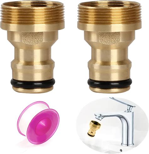 Twobud 2 Pack Universal Tap Connector Solid Brass Garden Hose
