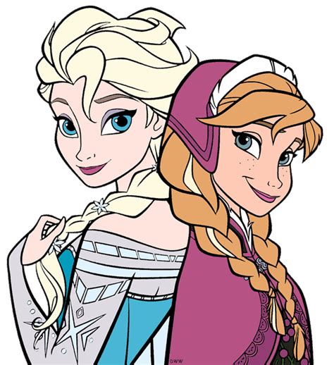 Anna And Elsa Clip Art From Frozen Disney Clip Art Galore