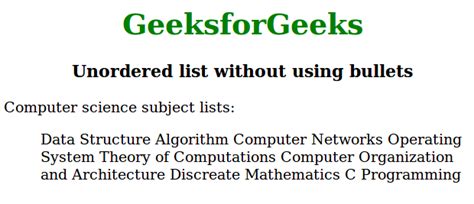 create an unordered list without any bullets using css