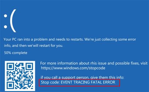 fix event tracing fatal error bsod 0x0000011d in windows 10