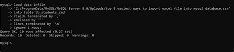 importar archivo de excel a una base de datos mysql delft stack
