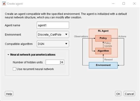 design and train agent using reinforcement learning designer matlab