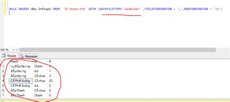 datafiletype doesn t work when insert unicode characters by using bulk