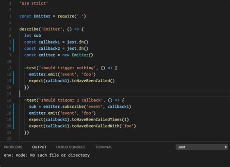 env node no such file or directory · issue 105 · jest
