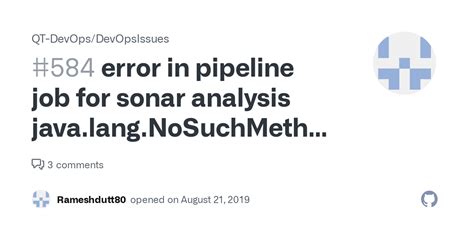 error in pipeline job for sonar analysis java lang nosuchmethoderror