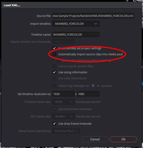 importing an aaf xml into resolve emerson college post production