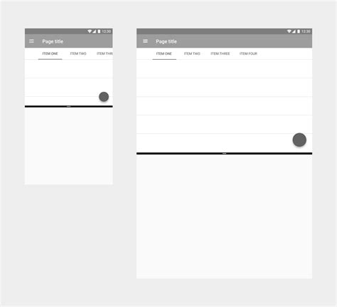 split screen layout material design