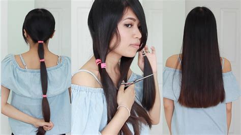 The Best Hair Hack ♥ How To Cut Your Hair Straight At Home Youtube