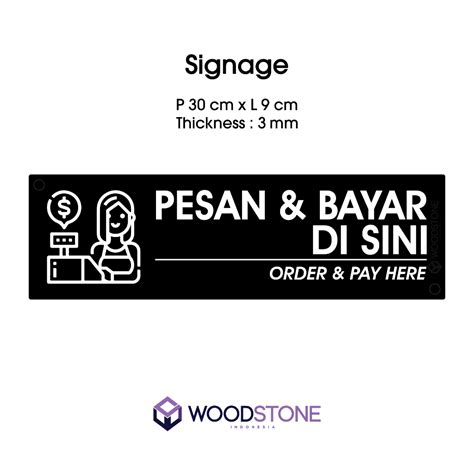 Jual Papan Tanda Pesan And Bayar Di Sini Sign Counter Kasir Akrilik