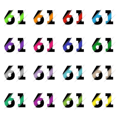 Premium Vector Paper Cut Number Sixty One 61 Realistic 3d Multi