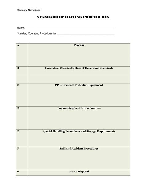 Free Printable Sops Templates [word Excel Pdf] Examples