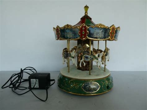 thomas kinkade victorian style musical carousel ebay