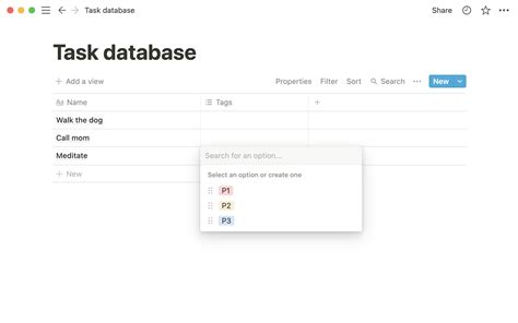 create a database notion help center